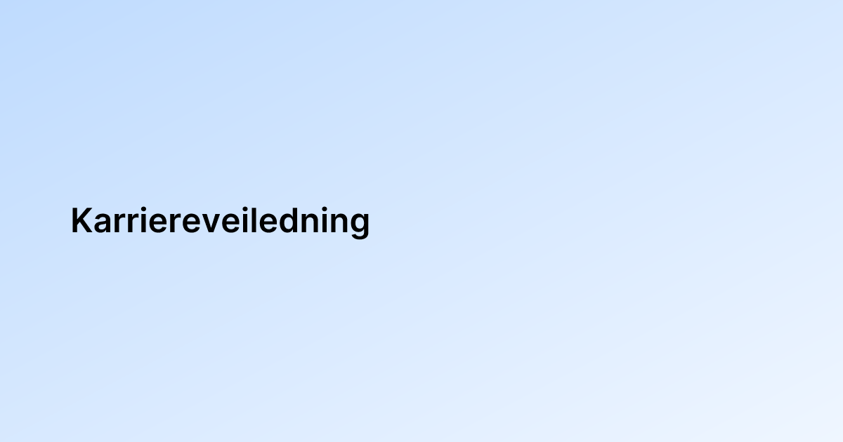 Karriereveiledning